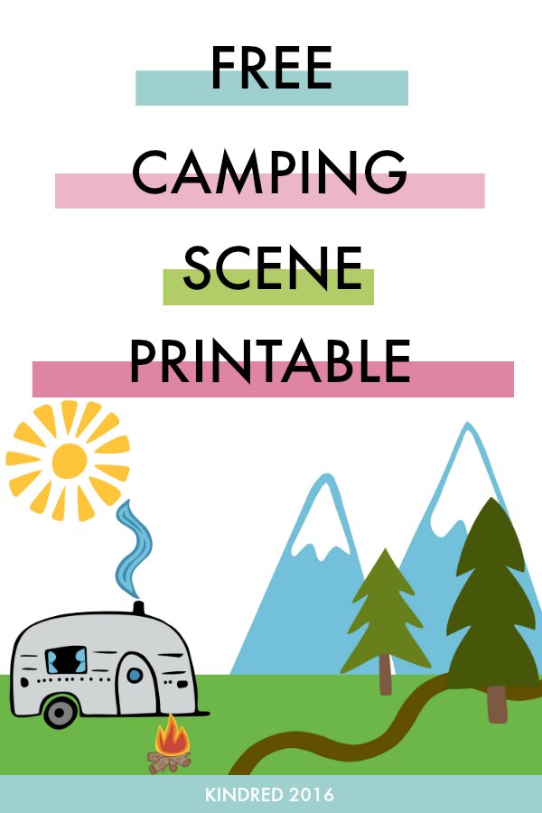 Free printable camping kids play scene – Kindred Inspiration