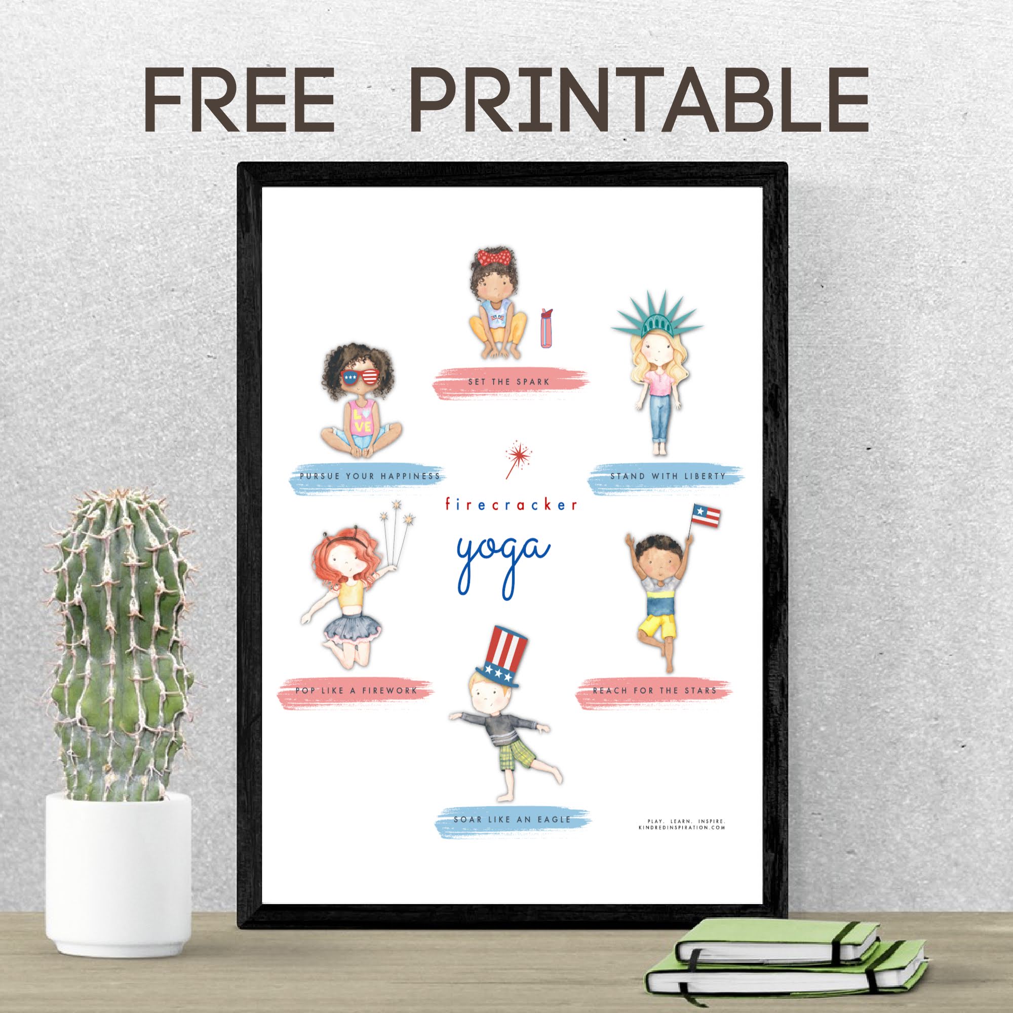 Free Printable – Kids Firecracker Yoga Flow – Kindred Inspiration